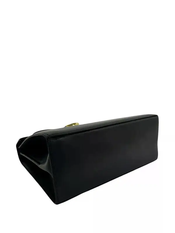 FERRAGAMO 2010-2026 Leather Gancini Iconic Top Handle Bag Satchel - Black