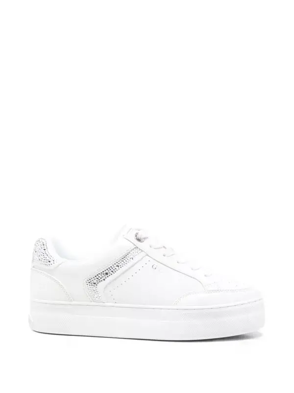 Guess Rhinestone Embellished Leather Sneakers