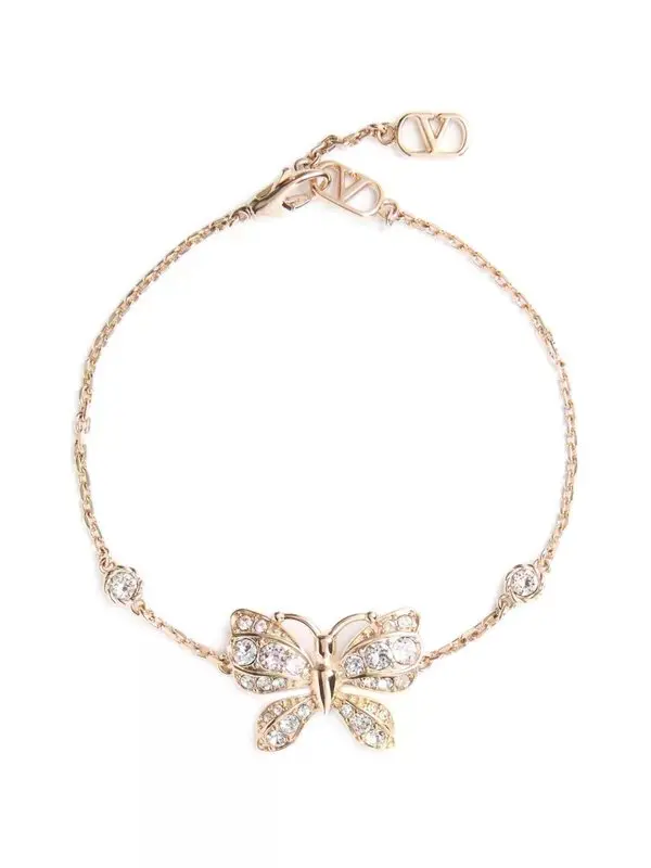 Valentino Garavani Butterfly Charm Bracelet With Swarovski® Crystals - Gold