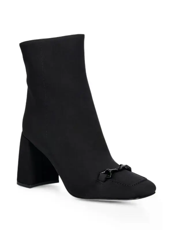Moschino Horsebit Detail Block Heel Ankle Boots