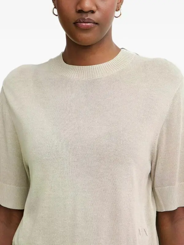 Armani Exchange Open-back Ribbed-trim Top