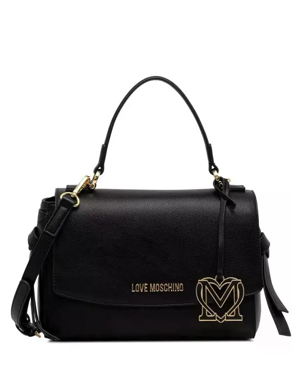 Moschino Logo-plaque Grained-effect Tote Bag
