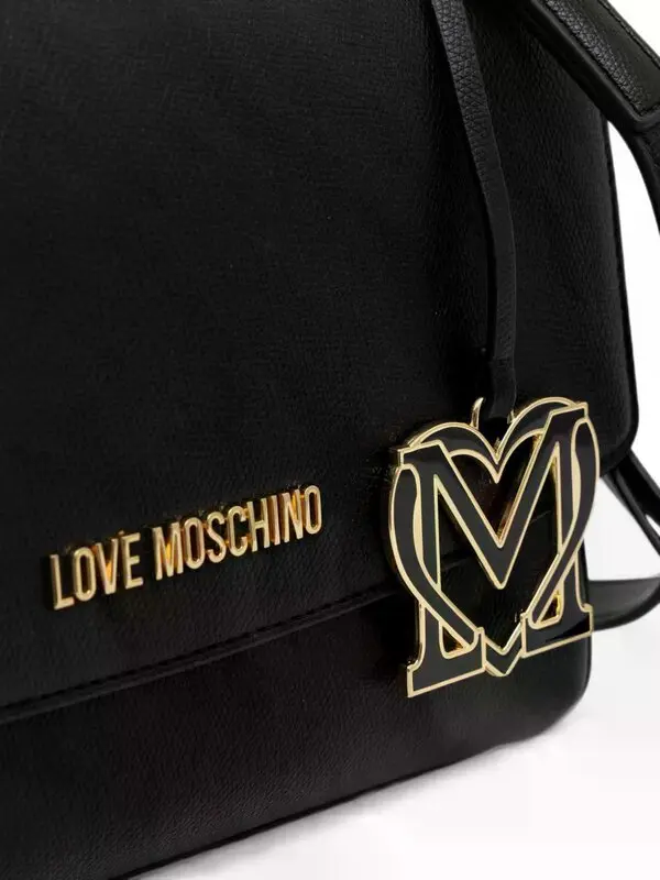 Moschino Logo-plaque Grained-effect Tote Bag