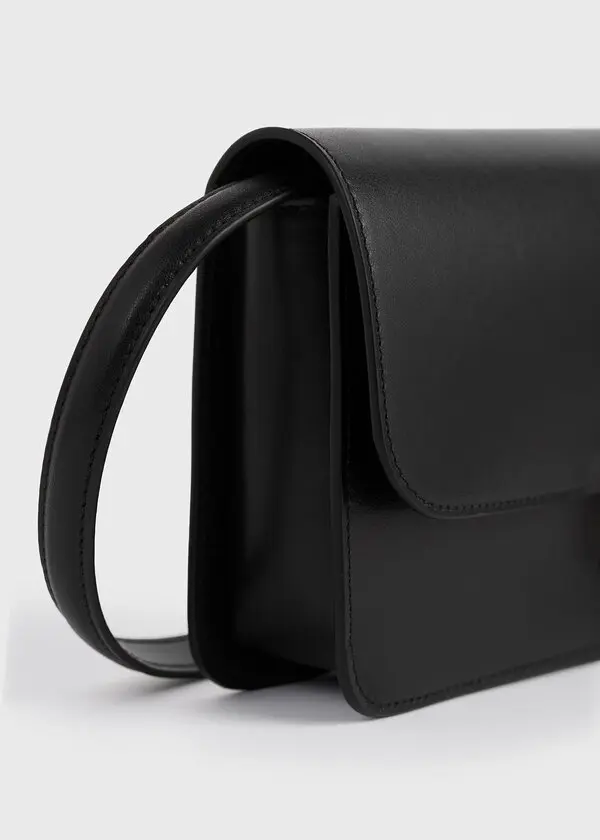 TOTEME T-lock Leather Crossbody - Black