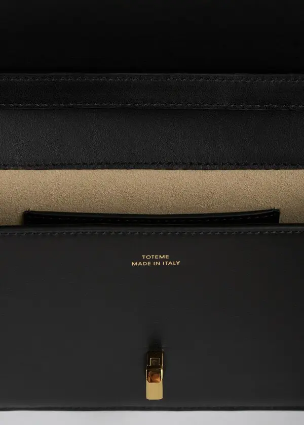 TOTEME T-lock Leather Crossbody - Black