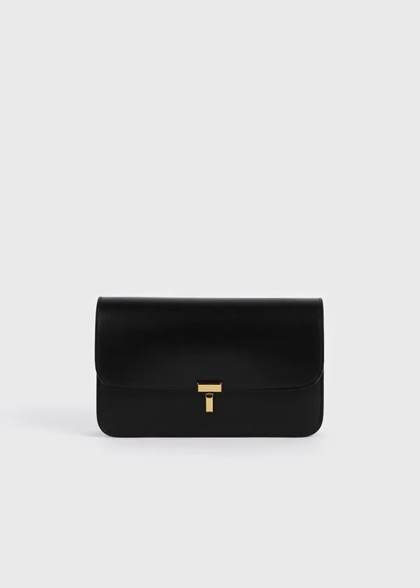 TOTEME T-lock Leather Crossbody - Black