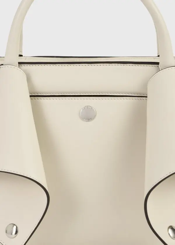 TOTEME Small Mercer Leather Tote Stone/red