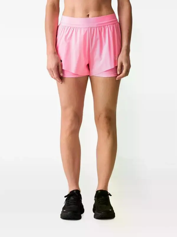 EA7 Layered Logo-print Shorts - Pink
