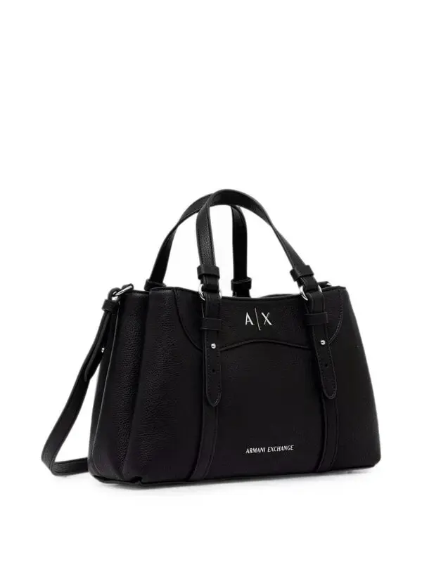 Armani Exchange Logo-plaque Pebbled Tote Bag
