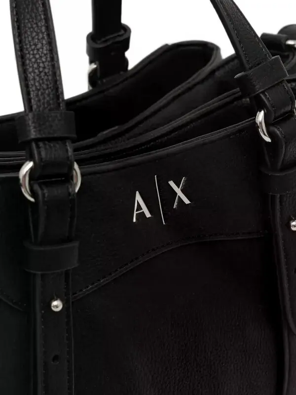 Armani Exchange Logo-plaque Pebbled Tote Bag