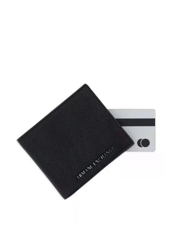 Armani Exchange Pebbled-texture Logo-plaque Wallet