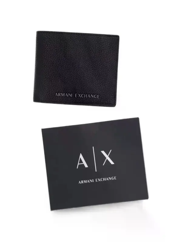 Armani Exchange Pebbled-texture Logo-plaque Wallet