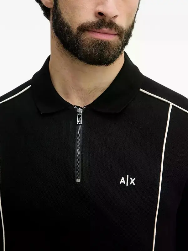Armani Exchange Piped Zip-fastening Polo Shirt