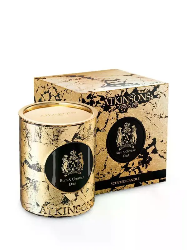 ATKINSONS Rum & Chestnut Duet Scented Candle - Gold
