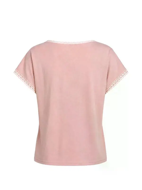 MOLLY BRACKEN Lace-trim V-neck T-shirt