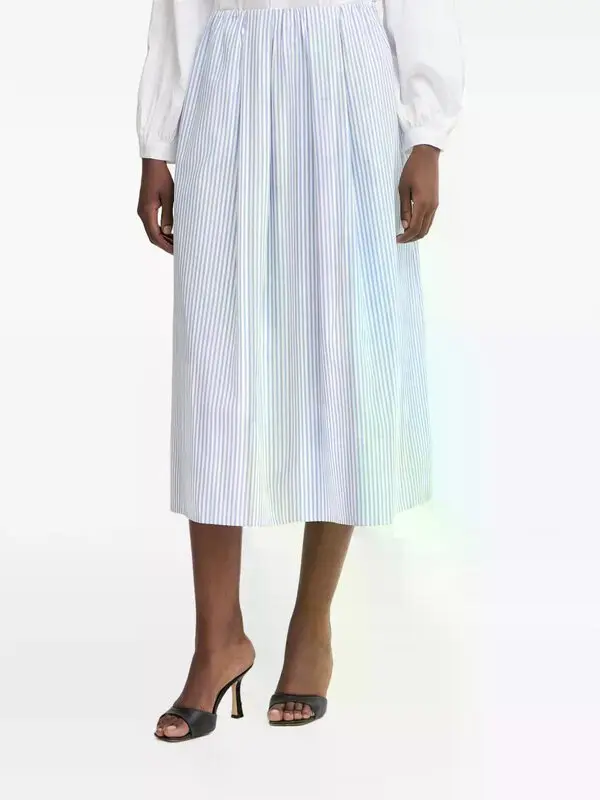 Armani Exchange Vertical-stripe Pleated Skirt - Blue