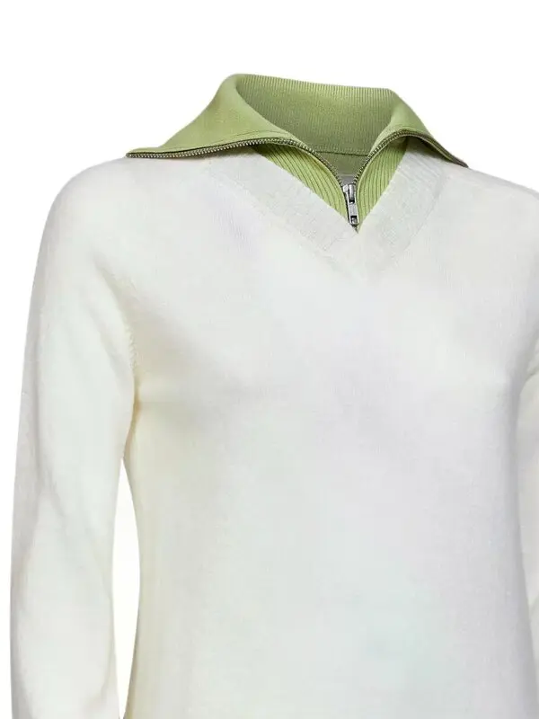 MAISON MARGIELA Layered-effect Zip-collar Sweater