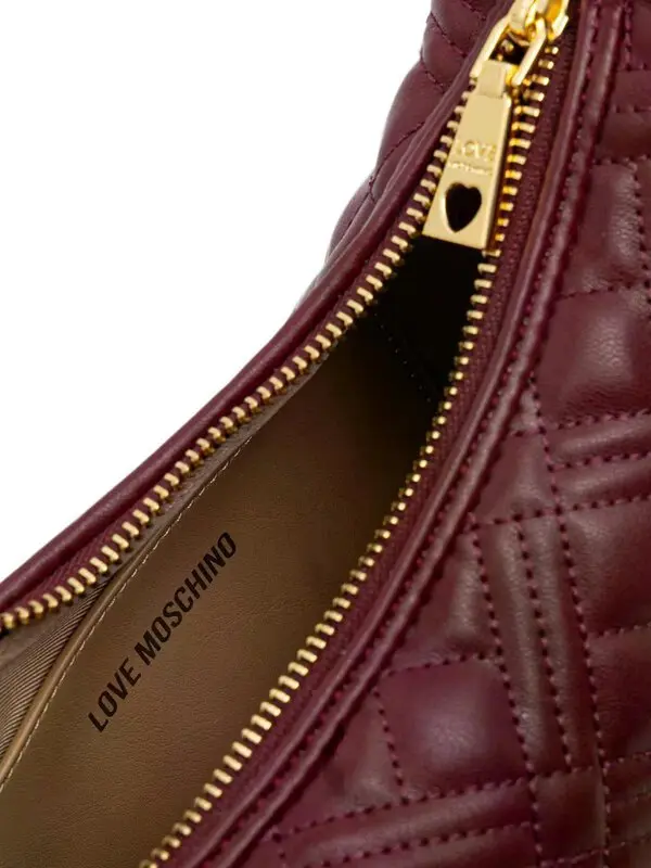 Moschino Quilted-finish Logo-plaque Shoulder Bag