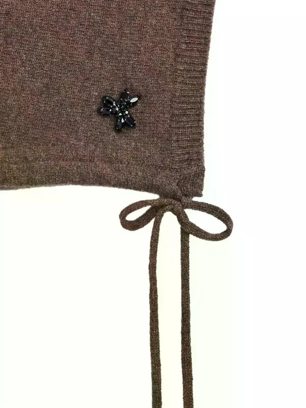 Simone Rocha Embellished Cashmere Beanie Hat - Brown
