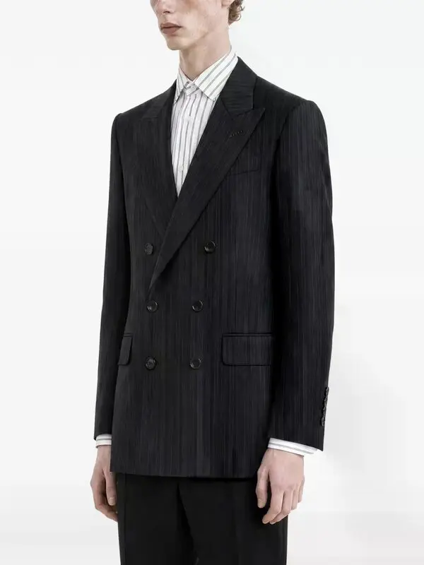 TOM FORD Stripe-pattern Double-breasted Blazer