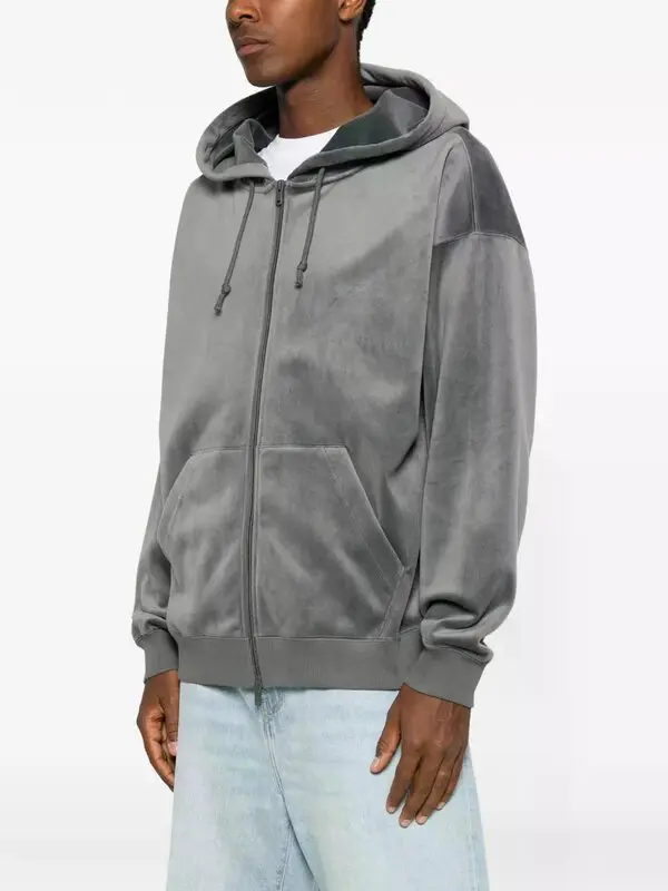 Y3 Velvet Drawstring-hood Jacket