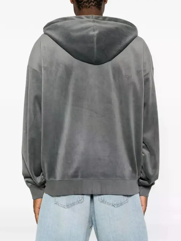 Y3 Velvet Drawstring-hood Jacket