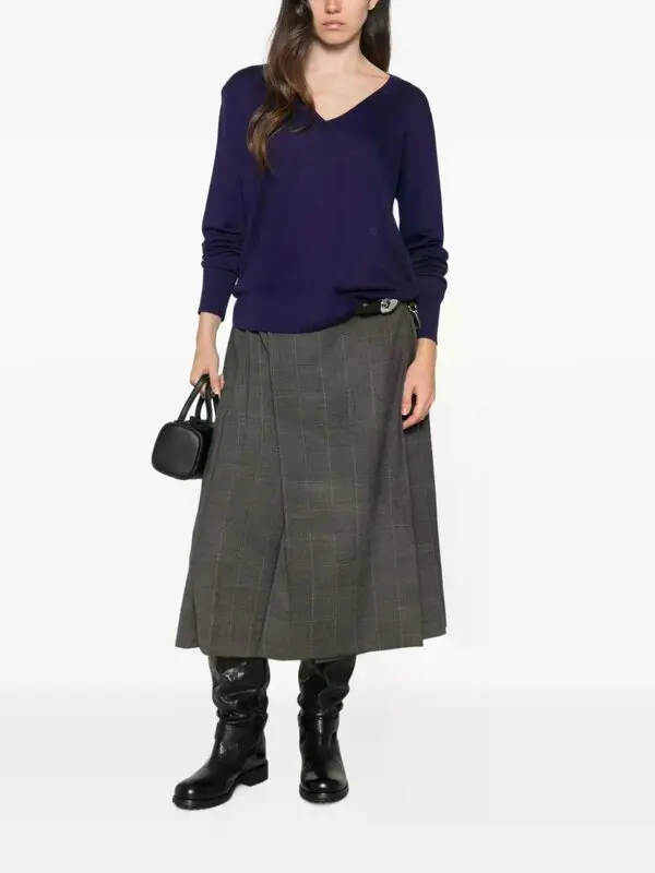 Eric Bompard Jersey Knit V-neck Sweater
