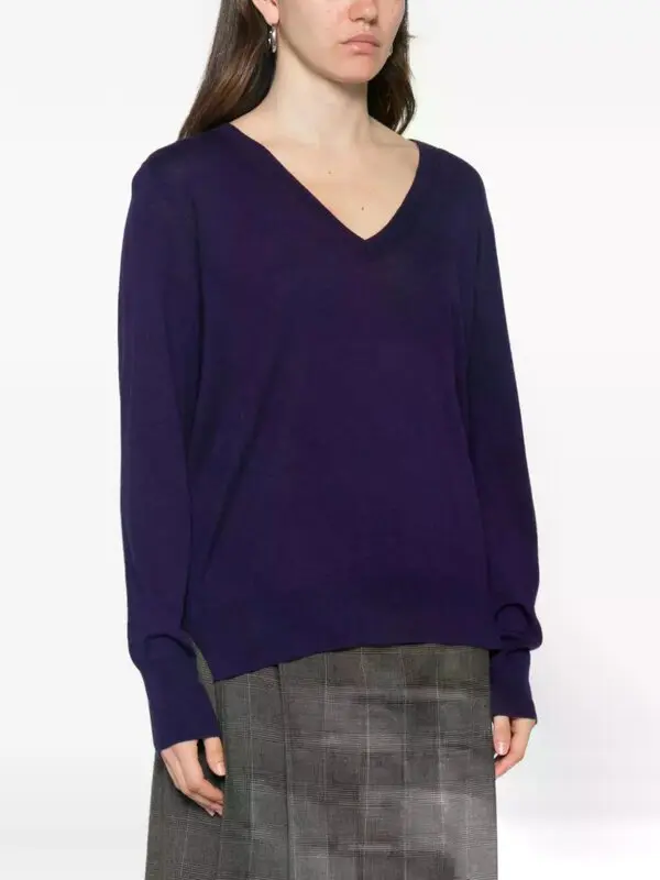 Eric Bompard Jersey Knit V-neck Sweater