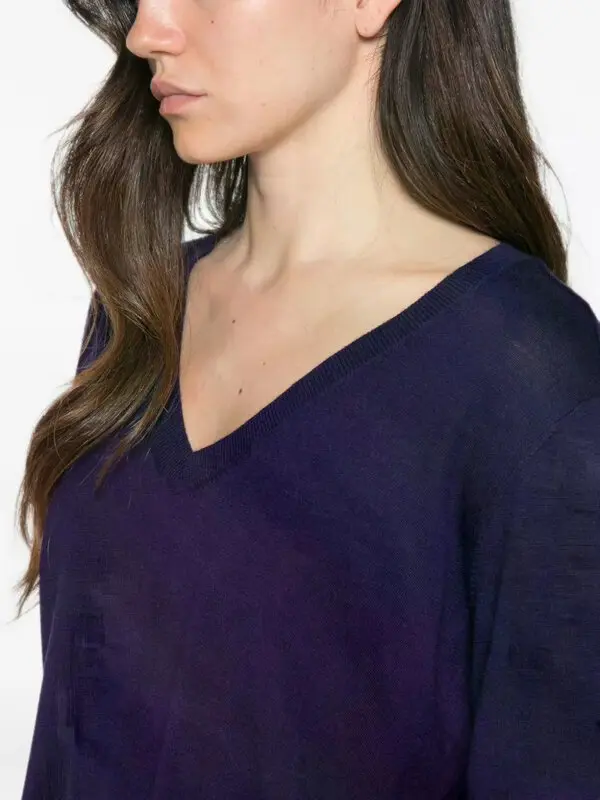 Eric Bompard Jersey Knit V-neck Sweater