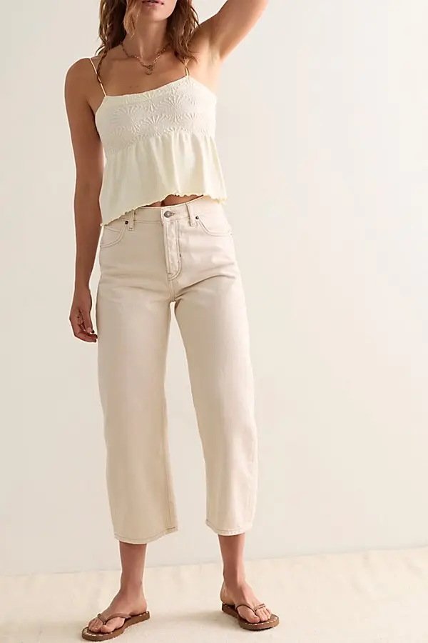 Free People Love Letter Babydoll Cami - Ivory Solid
