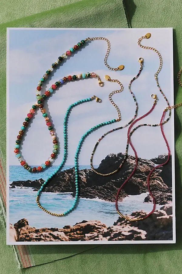 BRENDA GRANDS Waterproof Gemstone Necklace - Rainbow