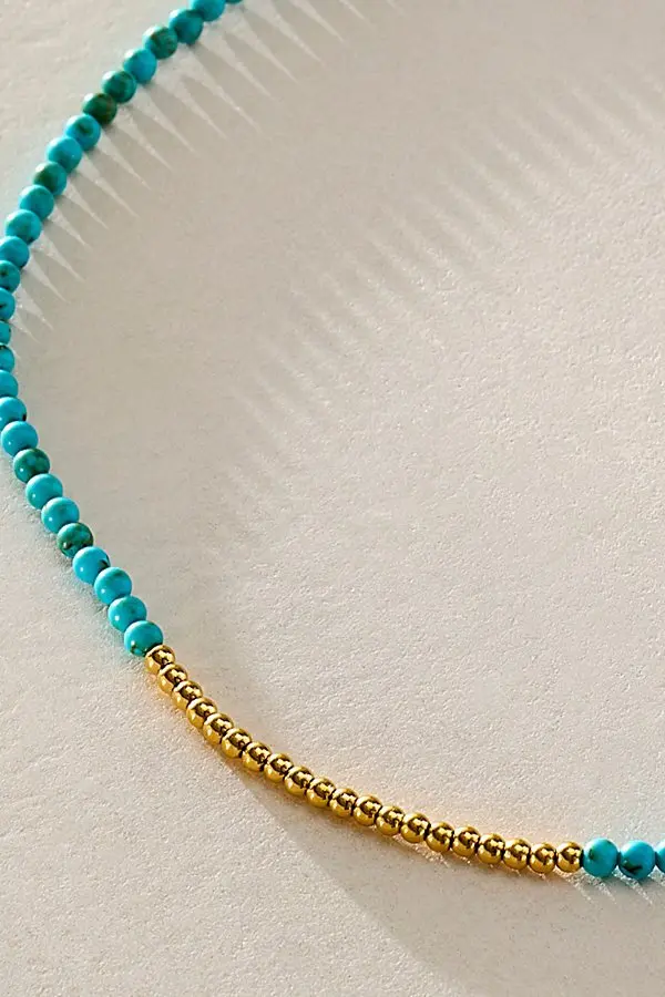 BRENDA GRANDS Waterproof Gemstone Necklace - Turquoise