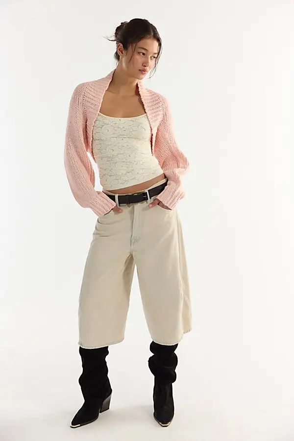 Free People Opal Shrug - Silver Peony