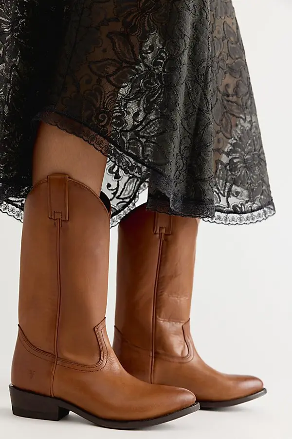 THE FRYE COMPANY Billy Pull-on Mid Calf Boots - Cognac