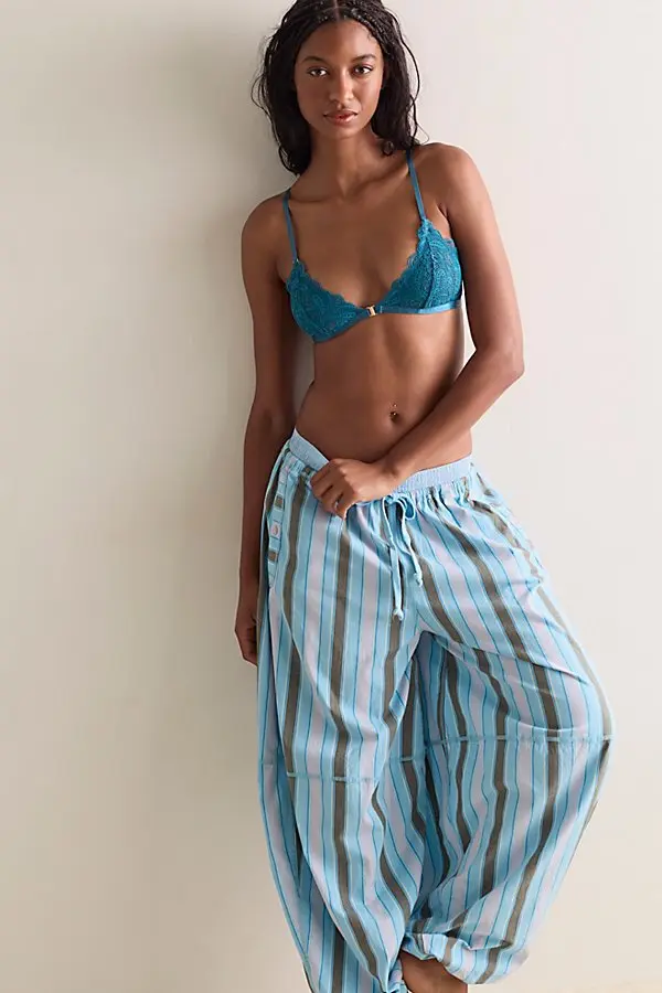 Free People Moonlit Meadow Lace Multi-way Triangle Bralette - Crystal Teal