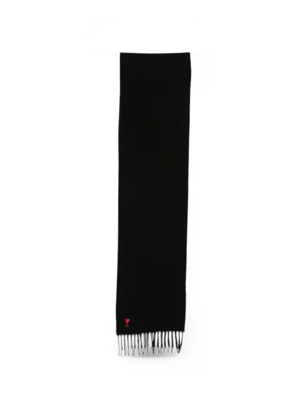 AMI Paris Embroidered-logo Scarf