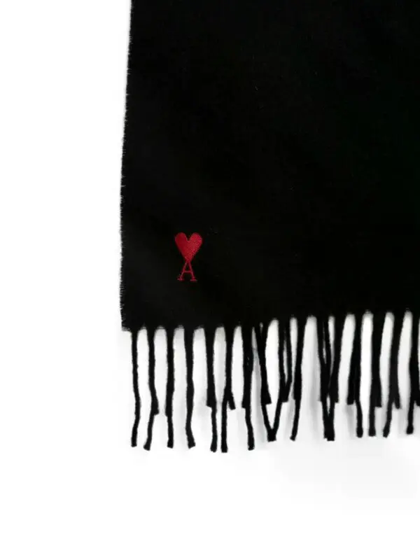 AMI Paris Embroidered-logo Scarf