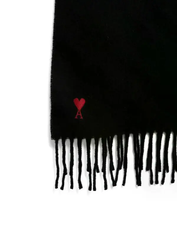AMI Paris Embroidered-logo Scarf
