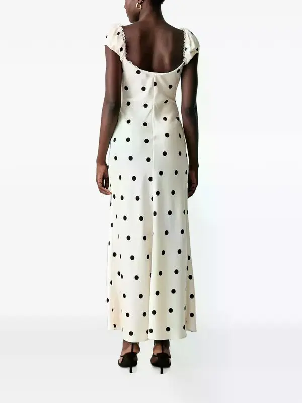 Bardot Stasia Polka-dot Lace-trim Maxi Dress - White