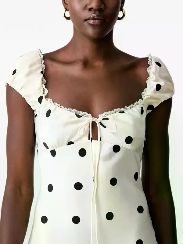 Bardot Stasia Polka-dot Lace-trim Maxi Dress - White
