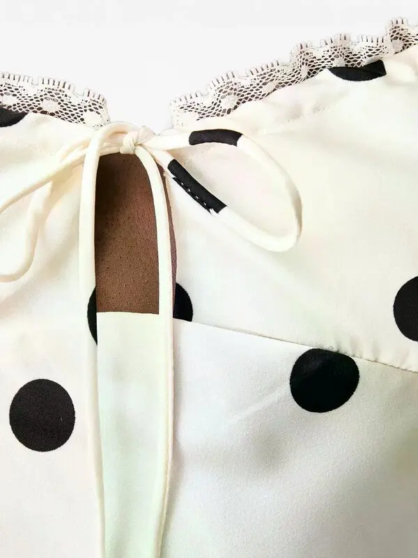 Bardot Stasia Polka-dot Lace-trim Maxi Dress - White