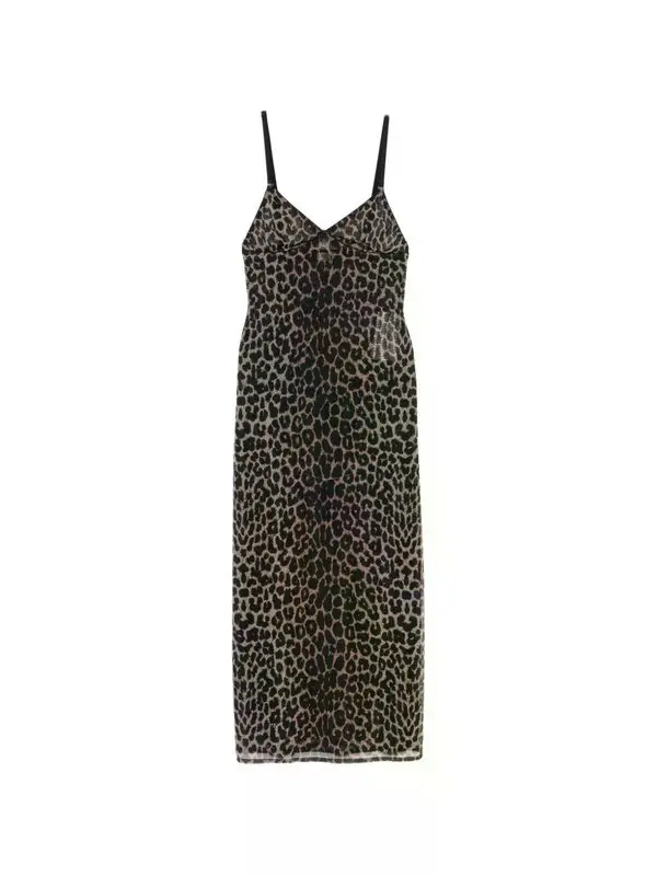 Saint Laurent Leopard-print Midi Dress