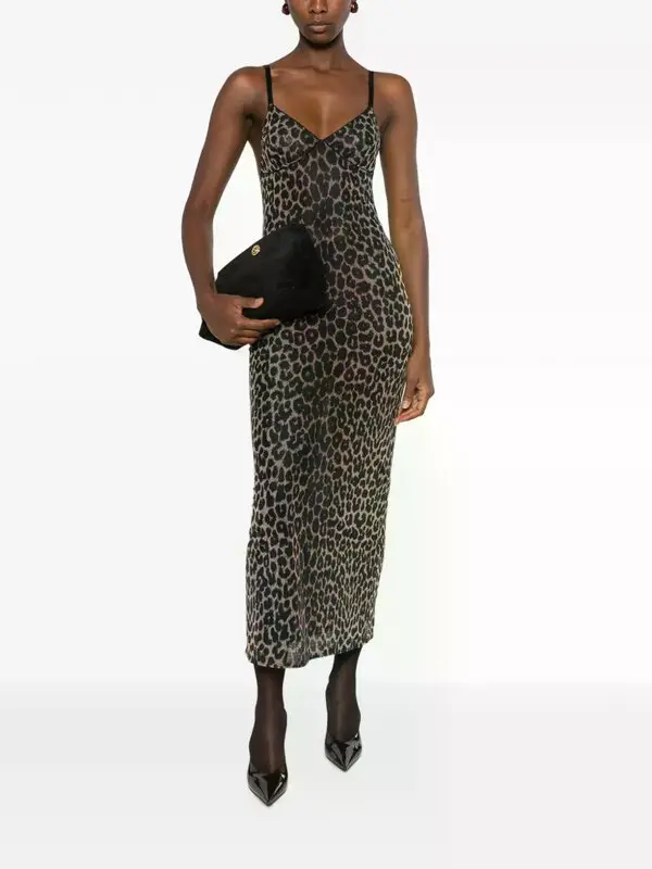 Saint Laurent Leopard-print Midi Dress
