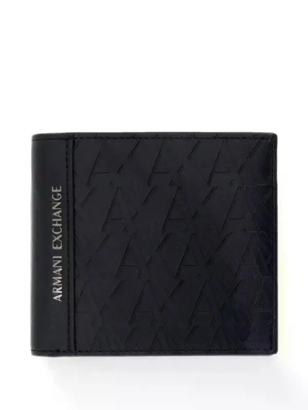 Armani Exchange Monogram-embossed Wallet - Black