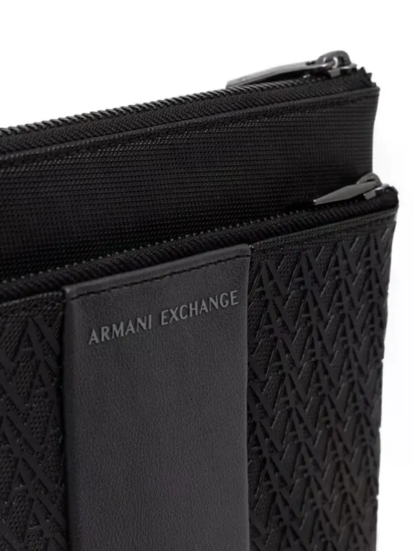 Armani Exchange Monogram-pattern Logo-patch Messenger Bag
