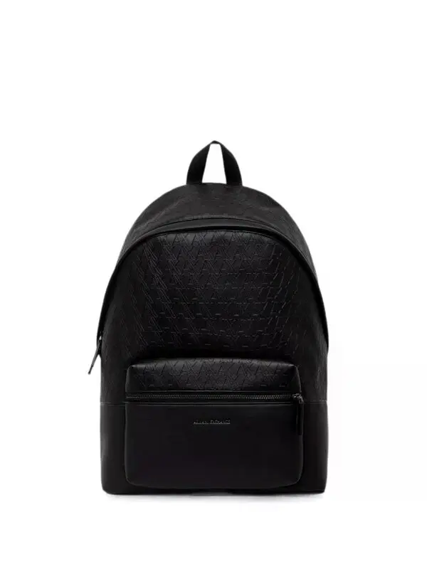 Armani Exchange Logo-embossed Front-zip Backpack