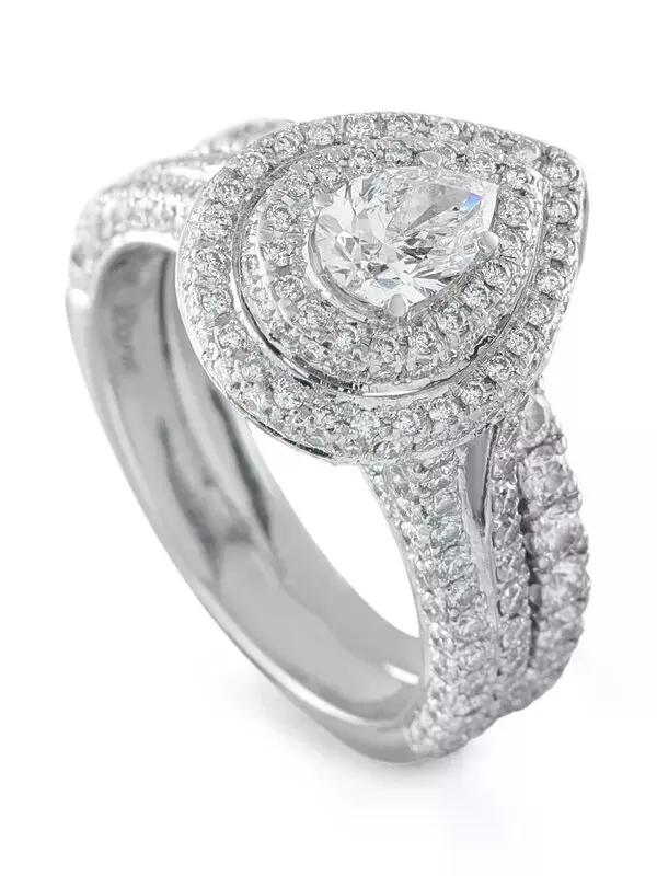 NEIL LANE Double Halo Pear-cut Diamond Ring
