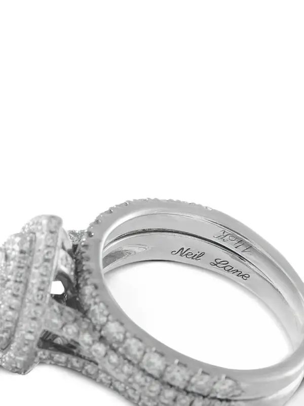 NEIL LANE Double Halo Pear-cut Diamond Ring
