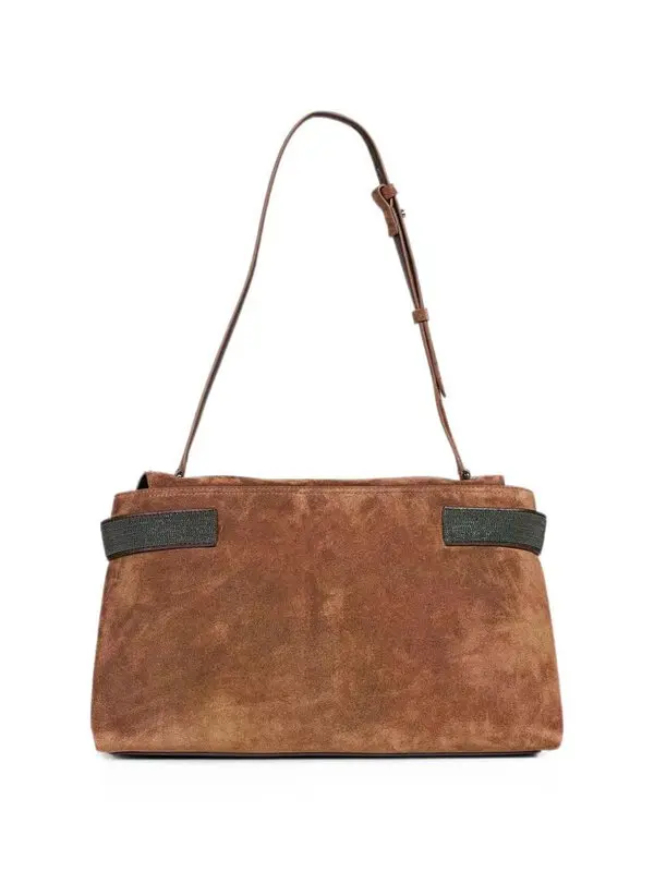 Brunello Cucinelli Monili-embroidered Suede Shoulder Bag