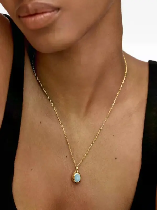 Monica Vinader March Birthstone Aquamarine Locket